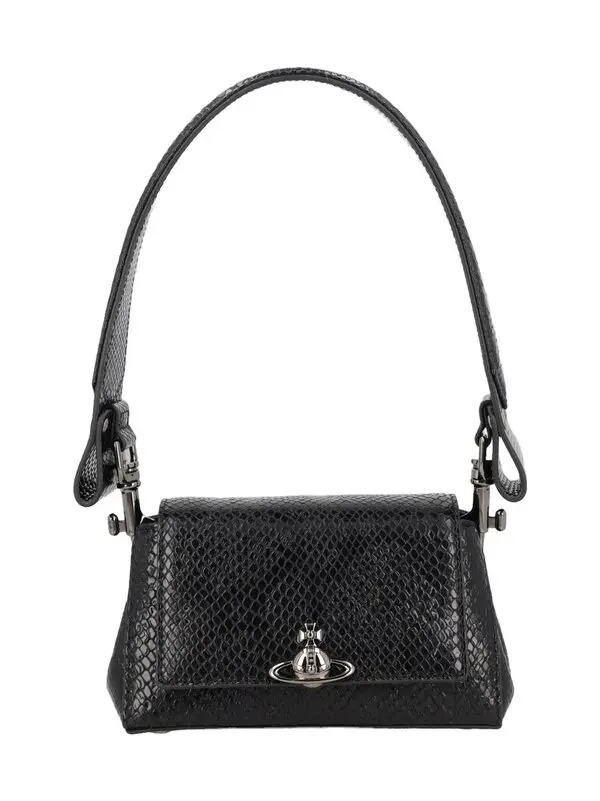 VIVIENNE WESTWOOD Snake-embossed Shoulder Bag - Black