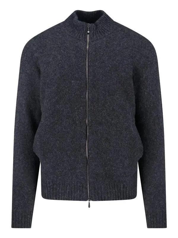 DRUMOHR Zip Front Knit Cardigan - Grey