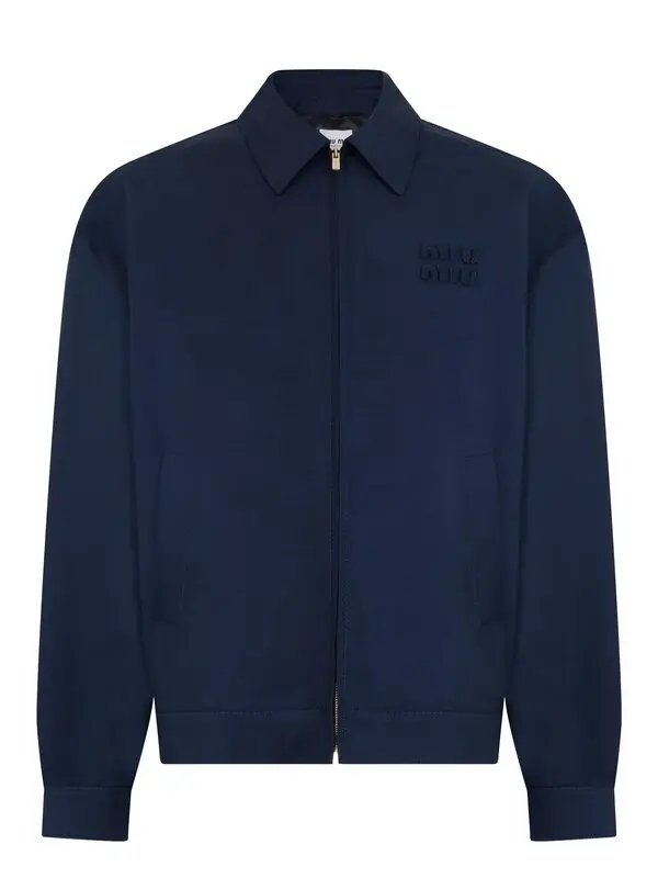 Miu Miu Textured Zip-up Jacket - Blue