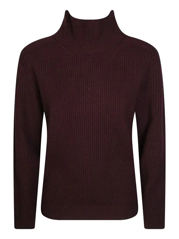 DONDUP Regular-fit Polo-neck Fisherman's Jumper - Rosso