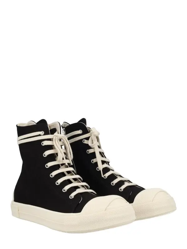 Rick Owens High-top Canvas Sneakers - Black
