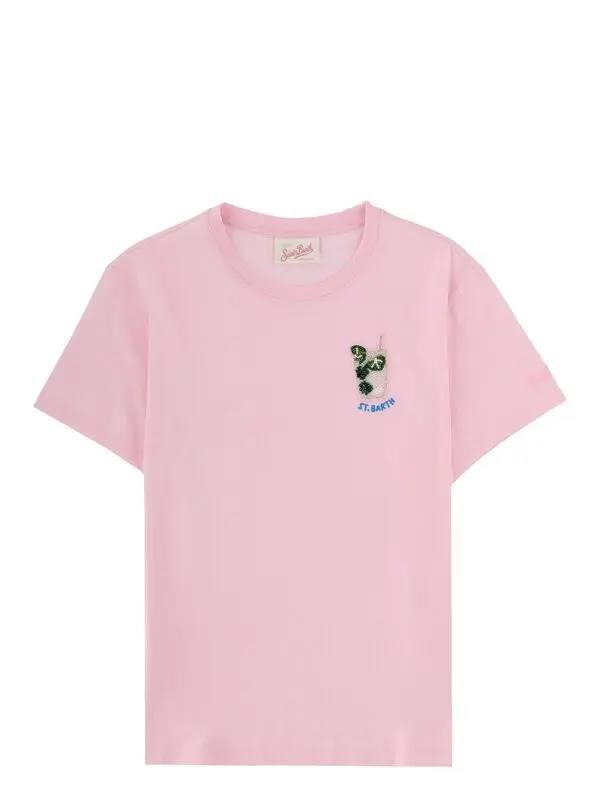 MC2 SAINT BARTH Graphic Cotton T-shirt - Pink
