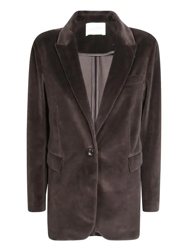 CIRCOLO 1901 Smooth Velvet Tailored Blazer - Marrone