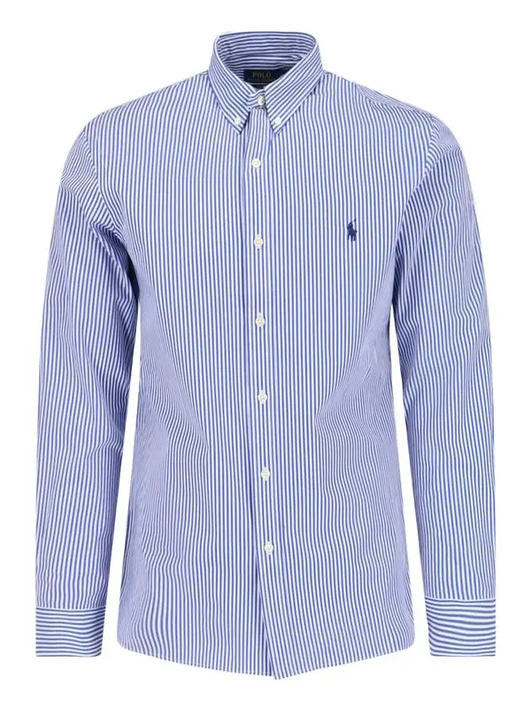 Polo Ralph Lauren Striped Button-down Dress Shirt - Blue
