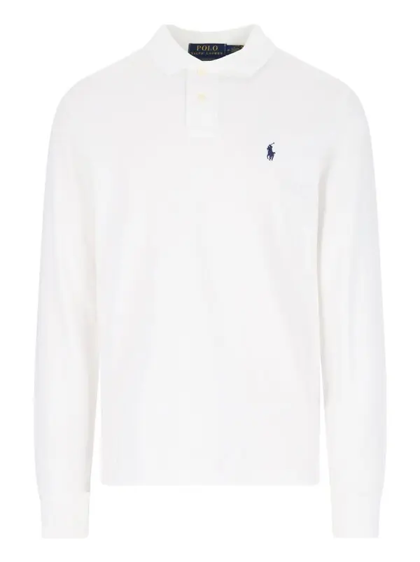 Polo Ralph Lauren Long Sleeve Cotton Polo Shirt - White