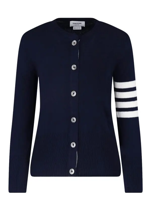 Thom Browne Striped Sleeve Cardigan - Blue