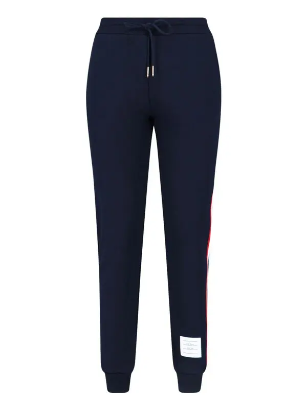 Thom Browne Striped Drawstring Jogger Pants - Blue