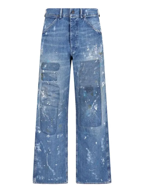 Polo Ralph Lauren Patchwork Wide-leg Jeans - Blue