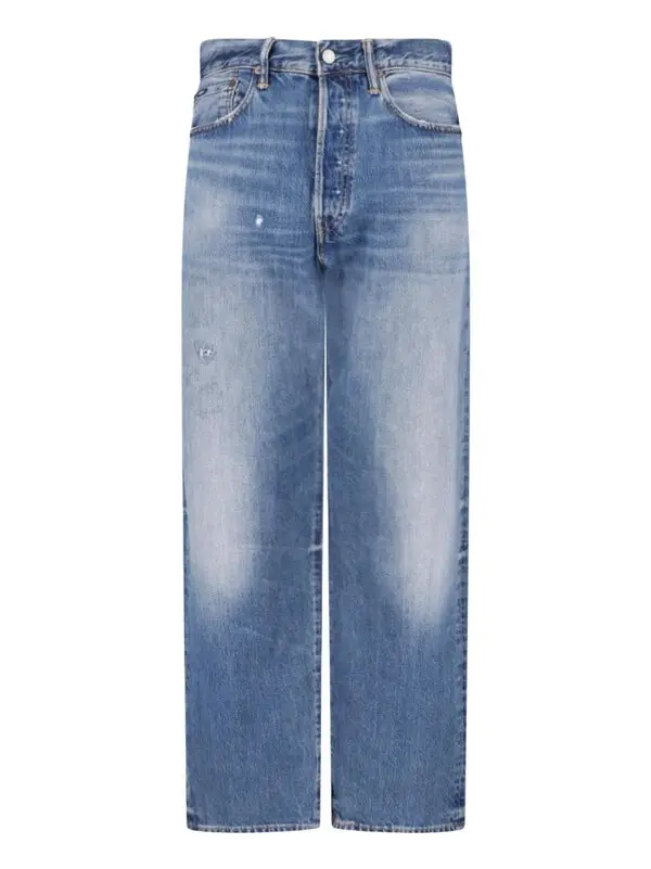Polo Ralph Lauren Distressed Wide-leg Jeans - Blue