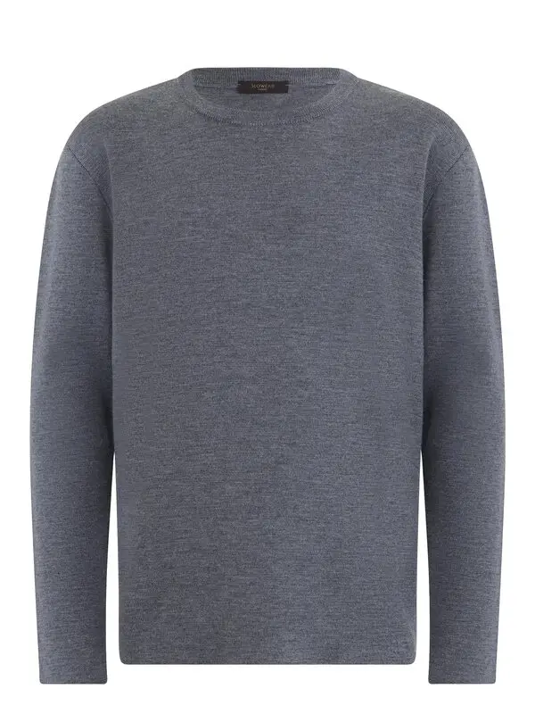SLOWEAR Crewneck Sweater In Virgin Wool - Grey