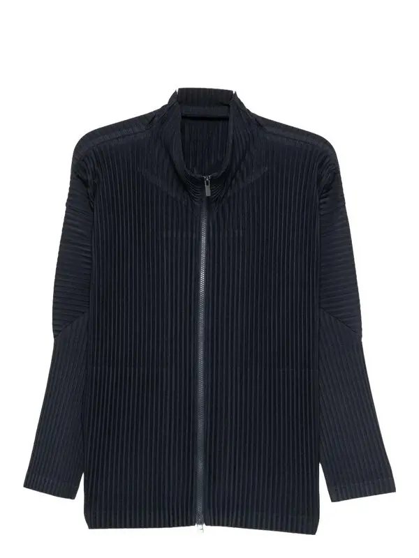 Issey Miyake Homme Plissé Zip-up Pleated Shirt - Blue