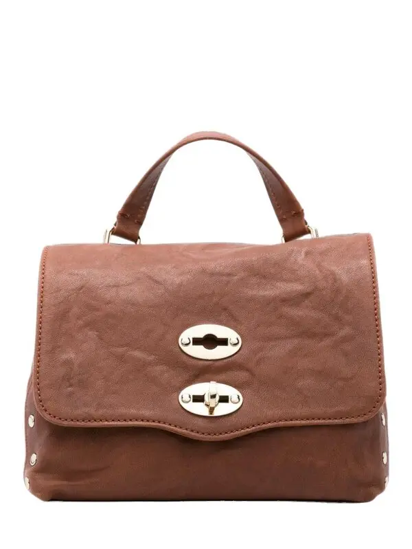 ZANELLATO Postina Officina Baby Leather Handbag With Turn Lock Closure - Brown