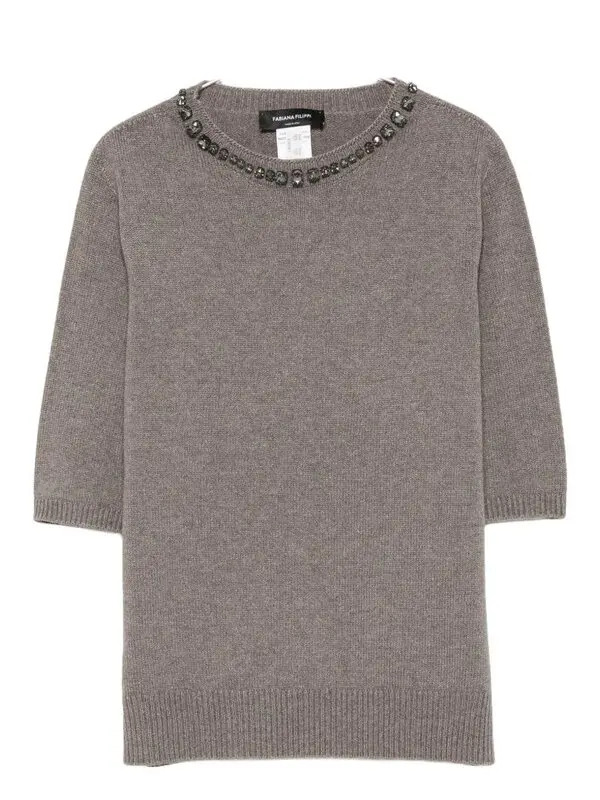 Fabiana Filippi Wool Crewneck Sweater - Brown