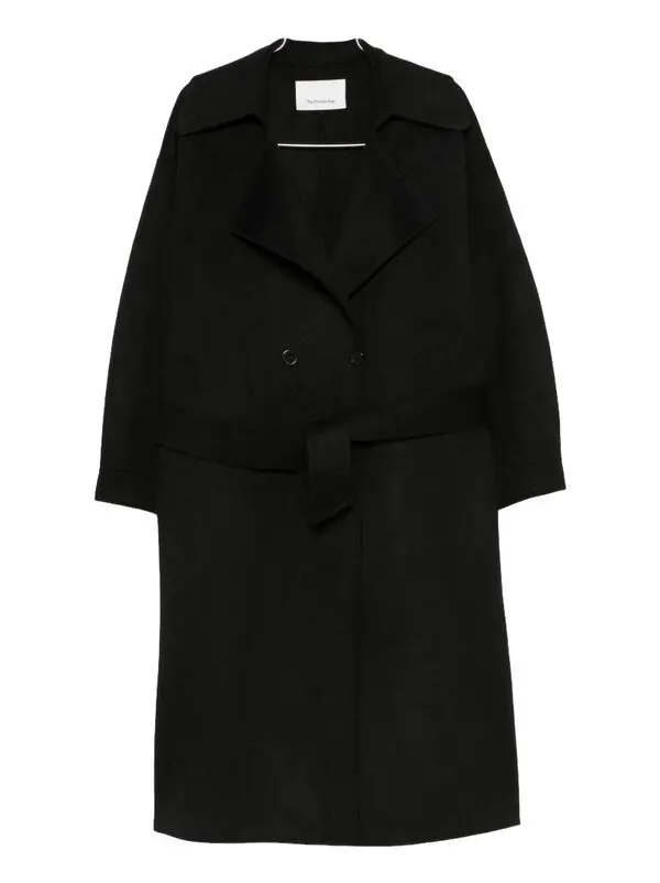 THE FRANKIE SHOP Issen Wool Blend Long Coat - Black