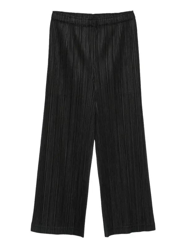 Issey Miyake Pleated Wide-leg Trousers - Black