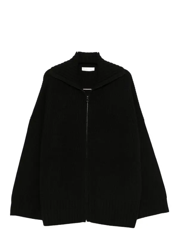 THE FRANKIE SHOP Veda Wool Oversized Cardigan - Black