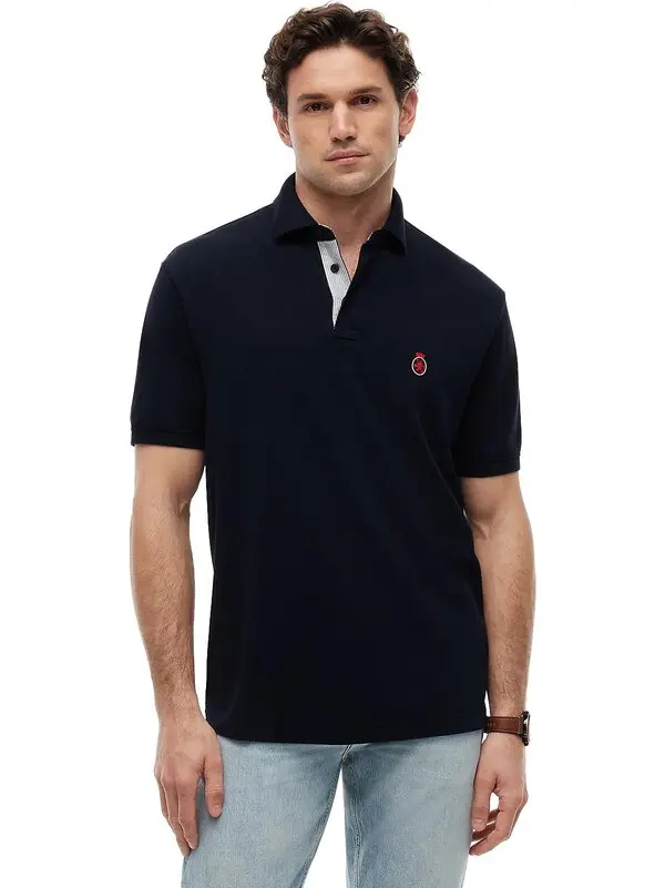 Tommy Hilfiger Classic Fit Crest Logo Polo - Navy