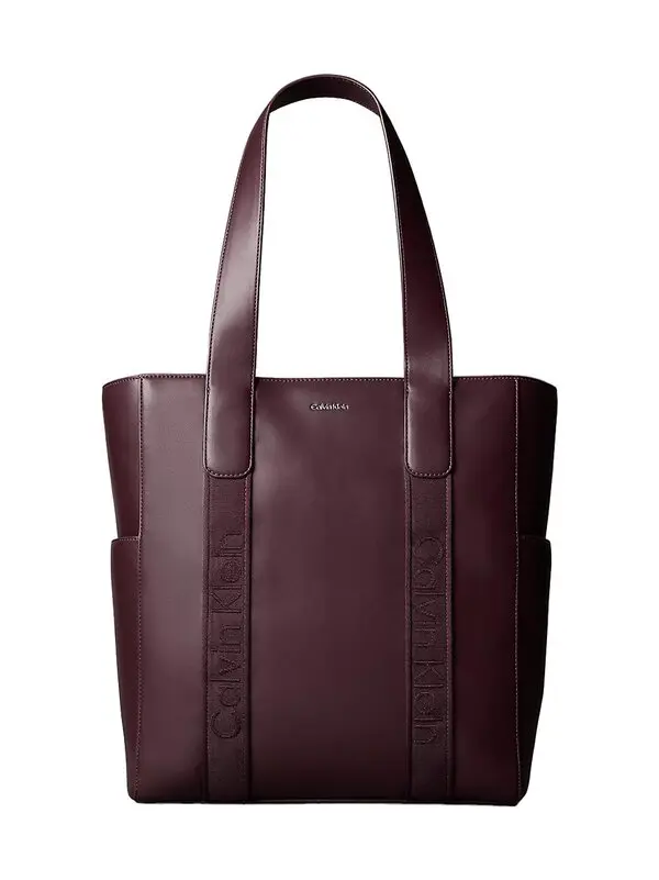 Calvin Klein Webbing Strap Tote Bag - Fudge