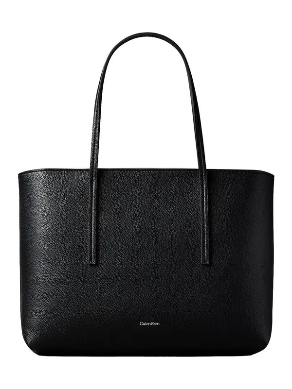 Calvin Klein Embossed Logo Small Tote Bag - Black