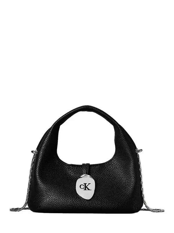 Calvin Klein Lock Crossbody Bag With Monogram Hardware - Black