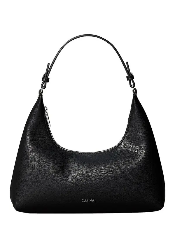 Calvin Klein Embossed Logo Convertible Shoulder Bag - Black