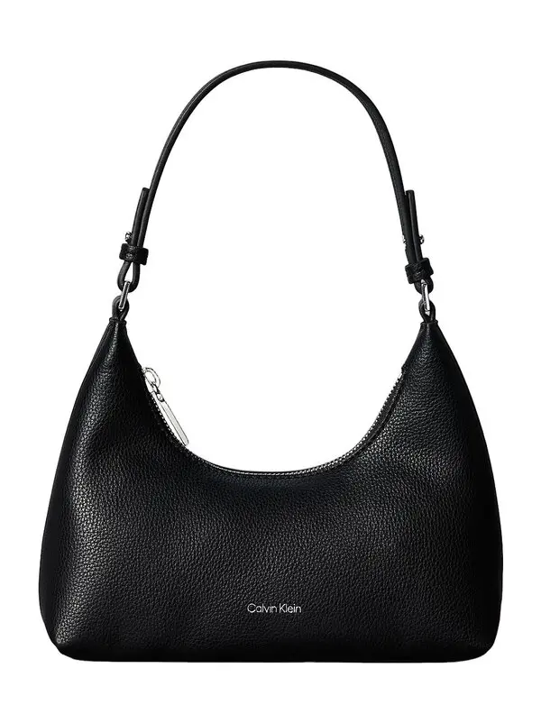 Calvin Klein Embossed Logo Convertible Shoulder Bag - Black