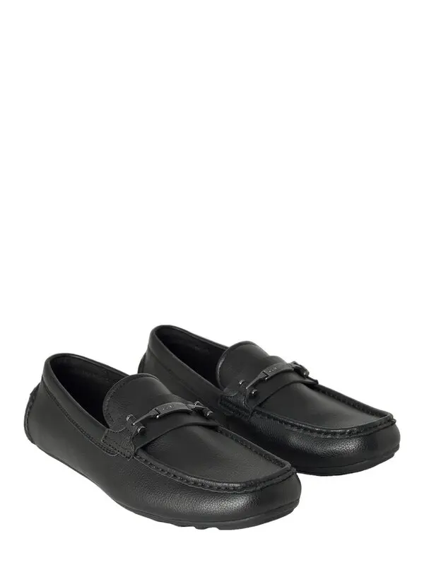 Calvin Klein Oimen Driving Loafers With Signature Hardware - Black