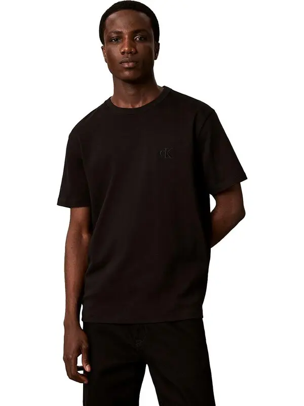 Calvin Klein Varsity Logo Interlock Tee - Black