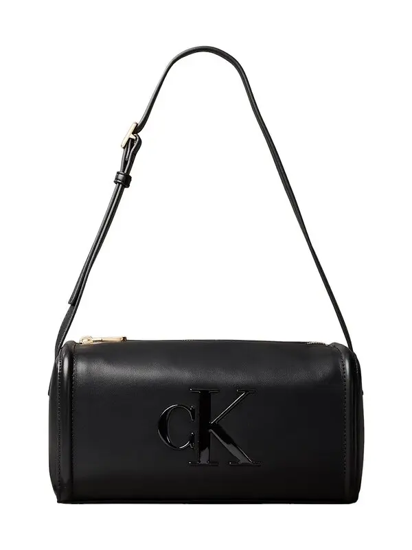 Calvin Klein Bold Monogram Slouchy Shoulder Bag - Black