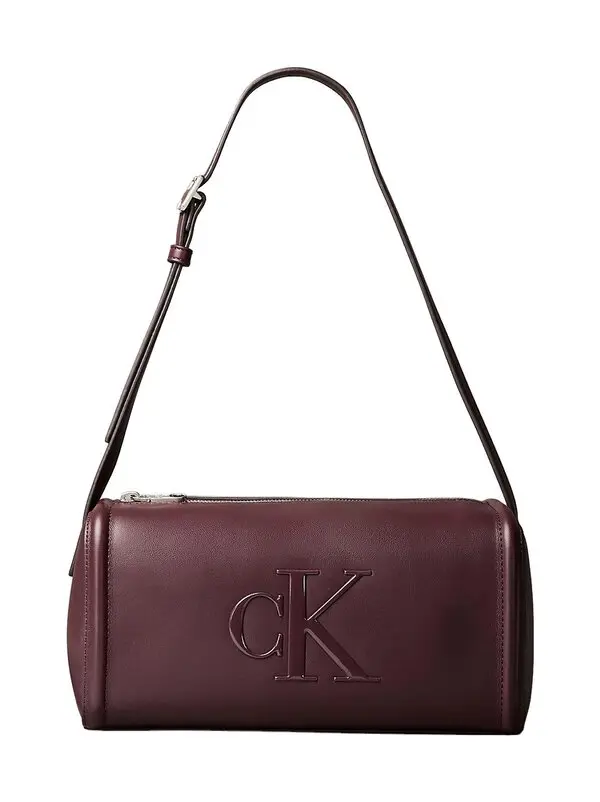 Calvin Klein Bold Monogram Slouchy Shoulder Bag - Fudge