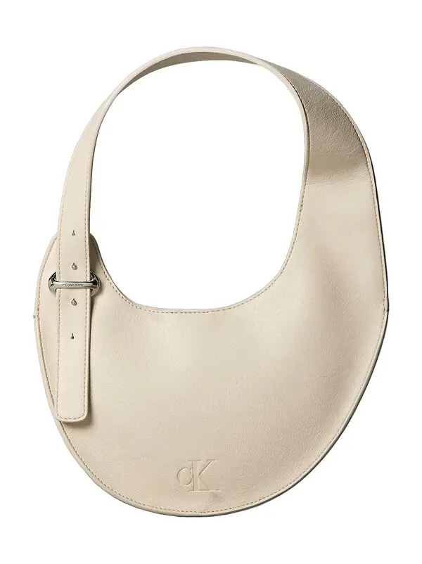 Calvin Klein Crescent Asymmetrical Shoulder Bag - Light Hay