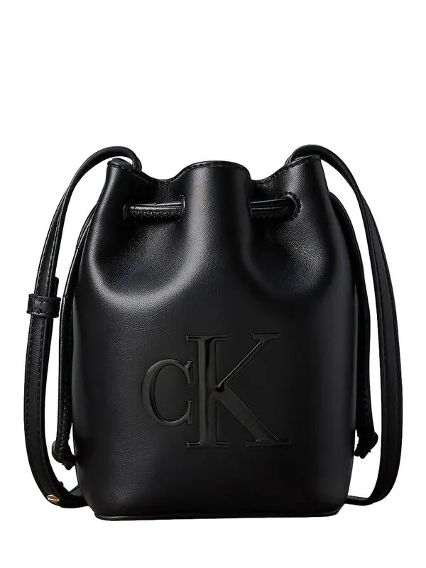 Calvin Klein Bold Monogram Mini Bucket Bag - Black