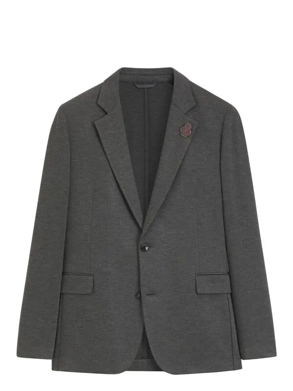 Hugo Extra-slim-fit Suit Jacket In Melange Stretch Twill - Grey