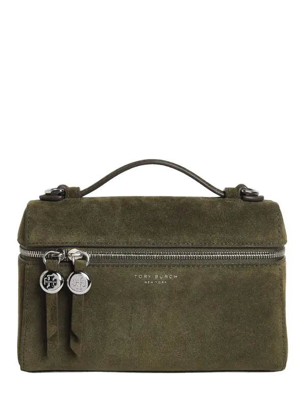Tory Burch Suede Romy Clutch Bag - Brown
