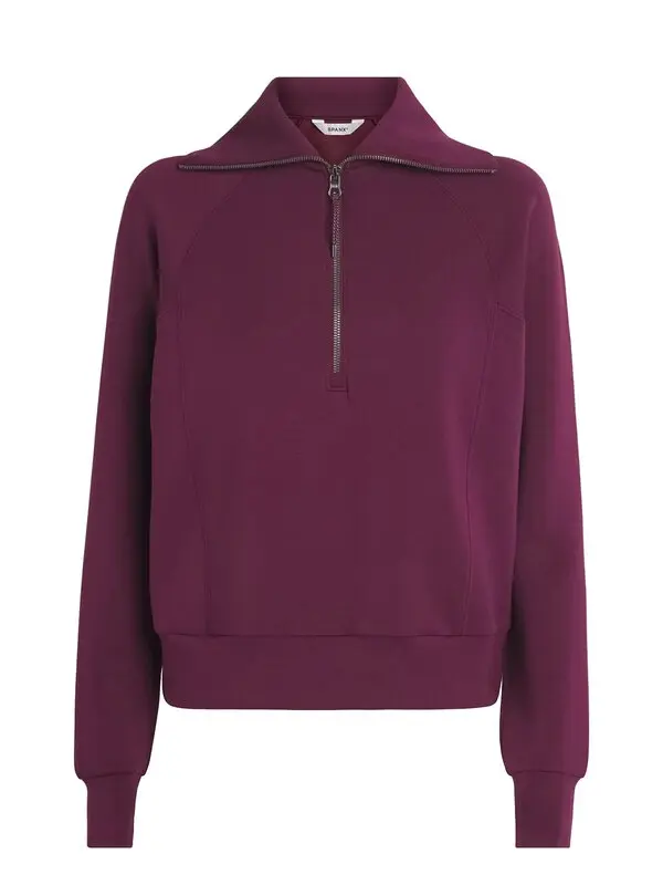 Spanx Airessentials Half-zip Sweater - Purple