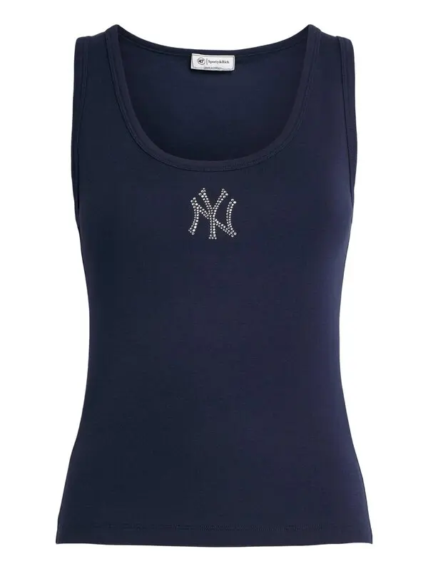 SPORTY & RICH X New York Yankees Embellished Cotton Tank Top - Navy