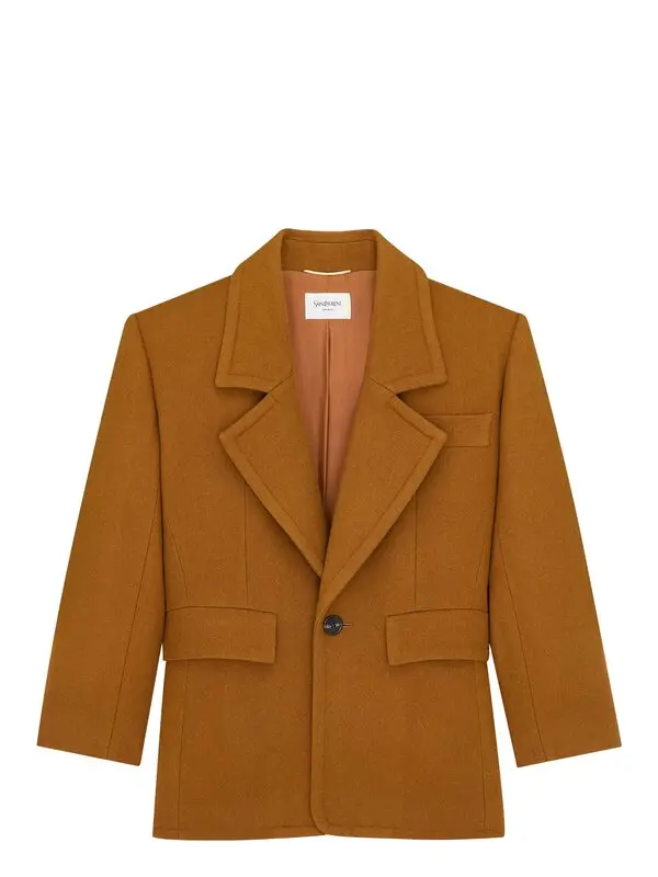 Saint Laurent Wool Single-breasted Blazer - Brown