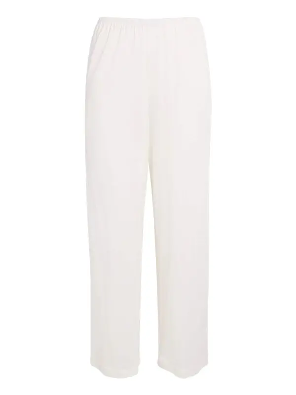 TOTEME Cotton-silk Wide-leg Trousers - Ivory