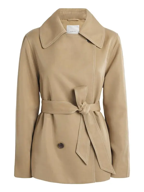 Varley Maddox Cropped Trench Coat - Beige