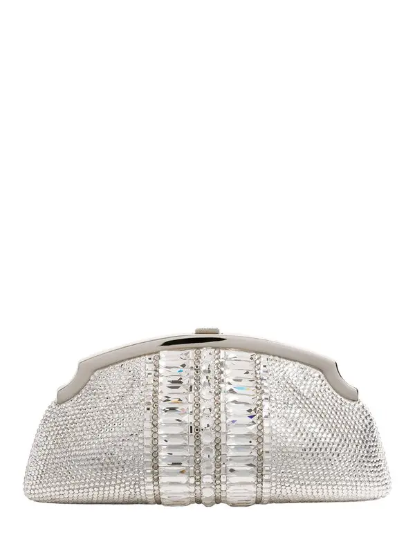 Judith Leiber Mini Crystal Venetian Clutch Bag - Silver