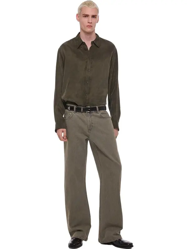 Helmut Lang Fluid Relaxed Shirt - Dark Moss
