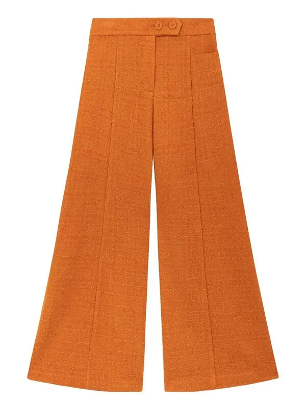 AMANDA THOMPSON COUTURE Flared Wool Trousers - Orange