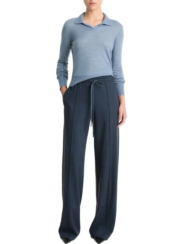 Vince Wool-blend Drawstring Pull-on Pants With Welt Pockets - Tide Stone