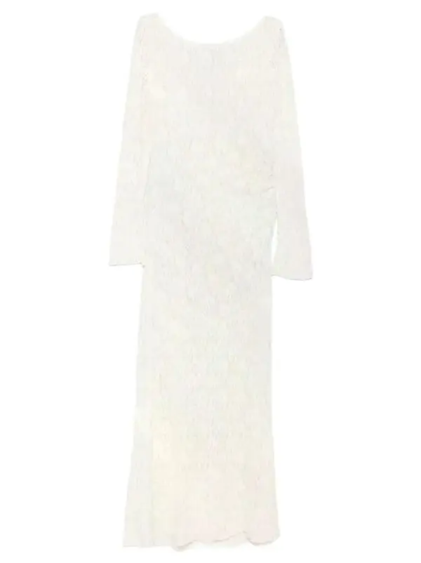 Imperial Lace Long-sleeve Maxi Dress - White