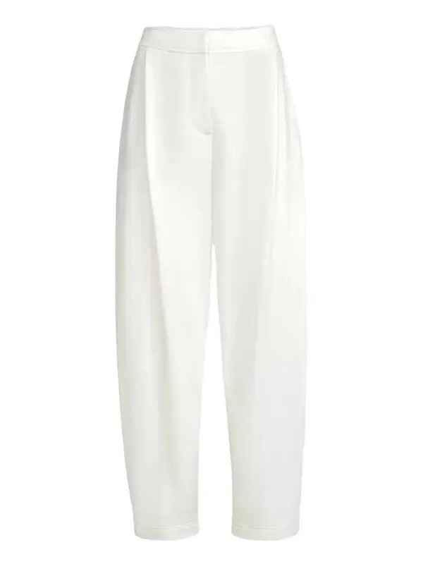 Brunello Cucinelli Cotton Smooth French-terry Pleated Track Trousers - White