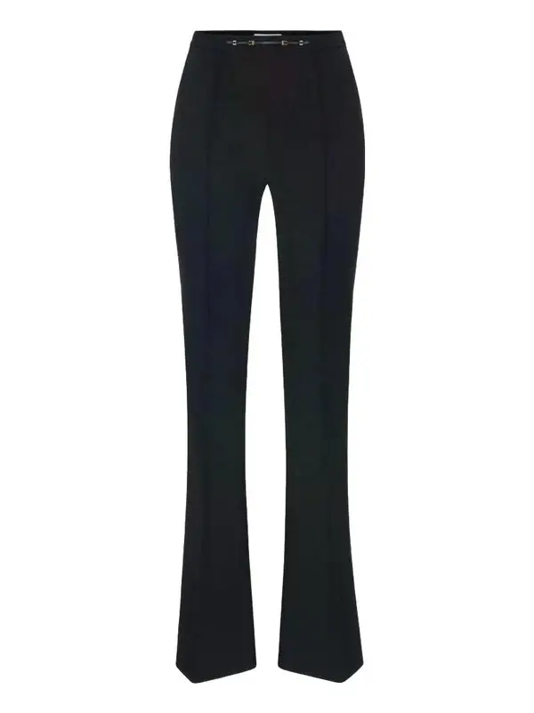Elisabetta Franchi Boot-cut Trousers With Logo Detail - Black