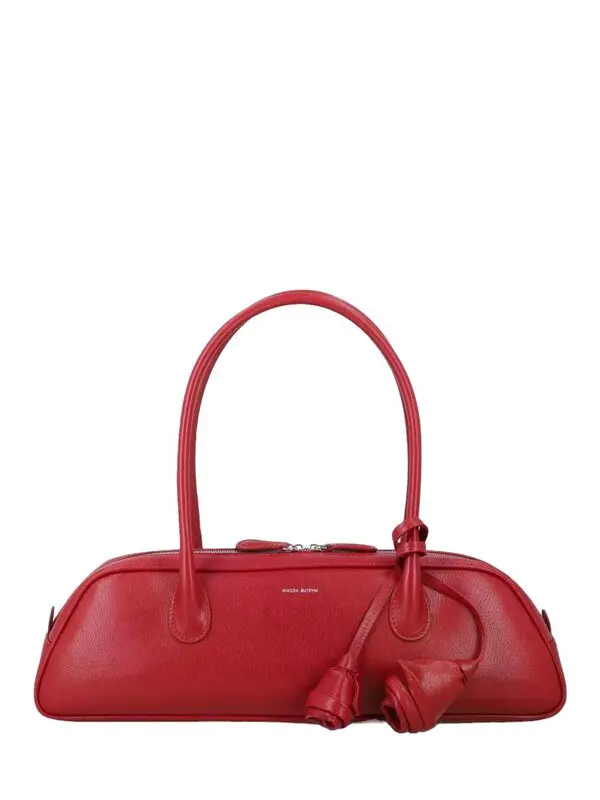 Magda Butrym Brigitte Trapeze Leather Tote Bag With Rose Detail - Red