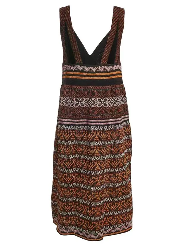 Missoni Geometric Lurex Knit Midi Dress - Brown