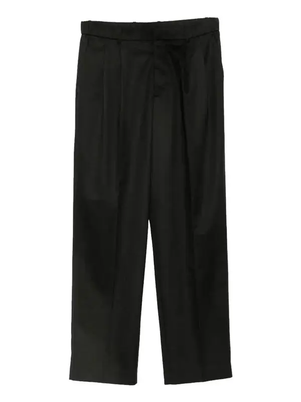 Calvin Klein Pleated Straight-leg Trousers - Black