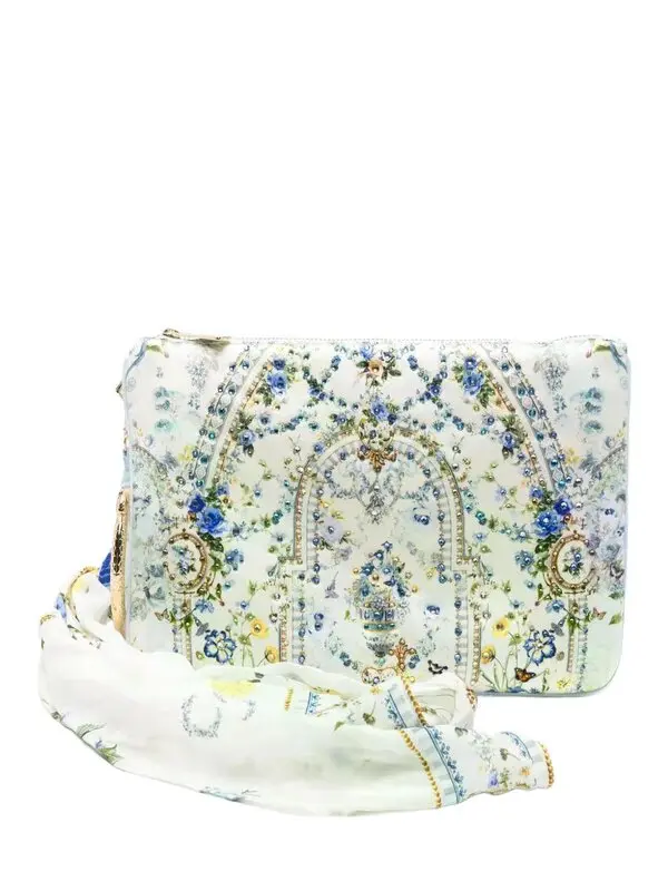 Camilla Ring Scarf Clutch Bag - White